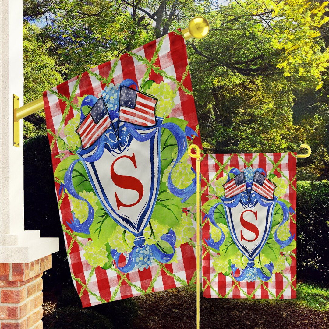 Personalized Flag, Monogram Garden Flags, Custom House Flag, Modern ...