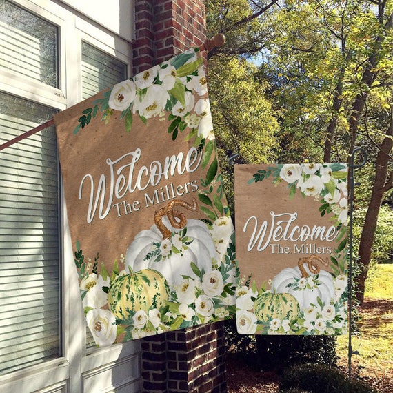 Personalized Welcome Flags House Flags Garden Flags Porch | Etsy