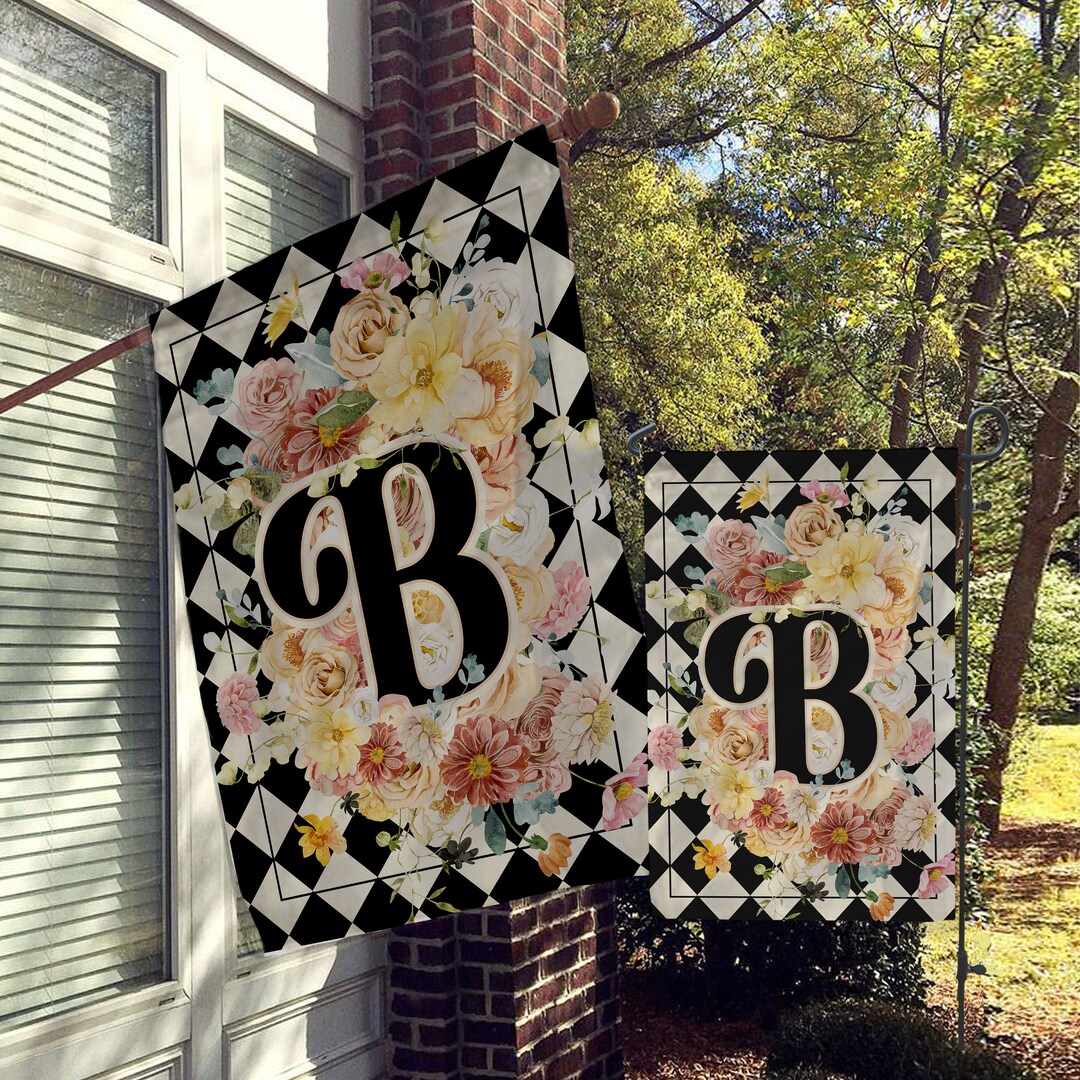 Personalized Garden Flag, Custom Garden House Flag, Pastel Floral Flag ...