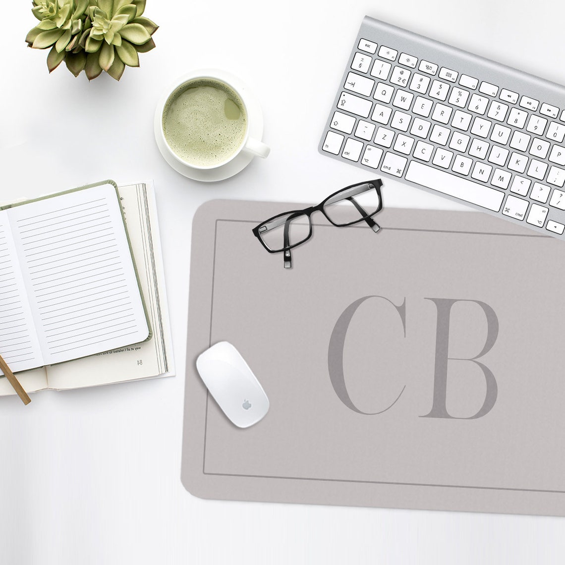 Custom Desk Pad Personalized Desk Cushion Pad Boho Initial - Etsy