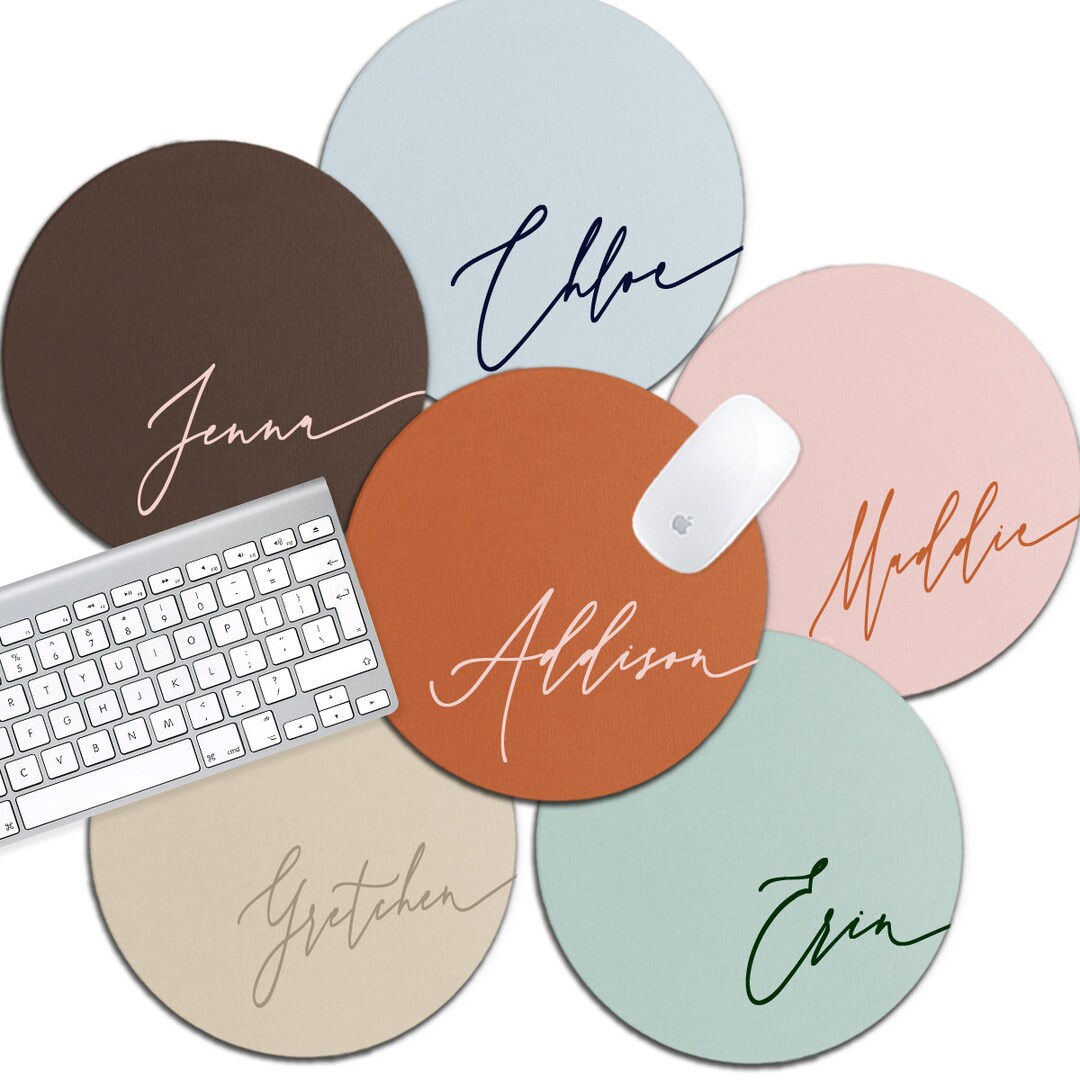 Personalized Cursive Name Mouse Pads, Custom Wrist Rest, Initial Gel ...