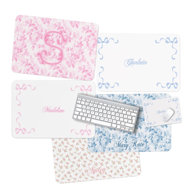 Pink and Blue Mouse Pad - Etsy