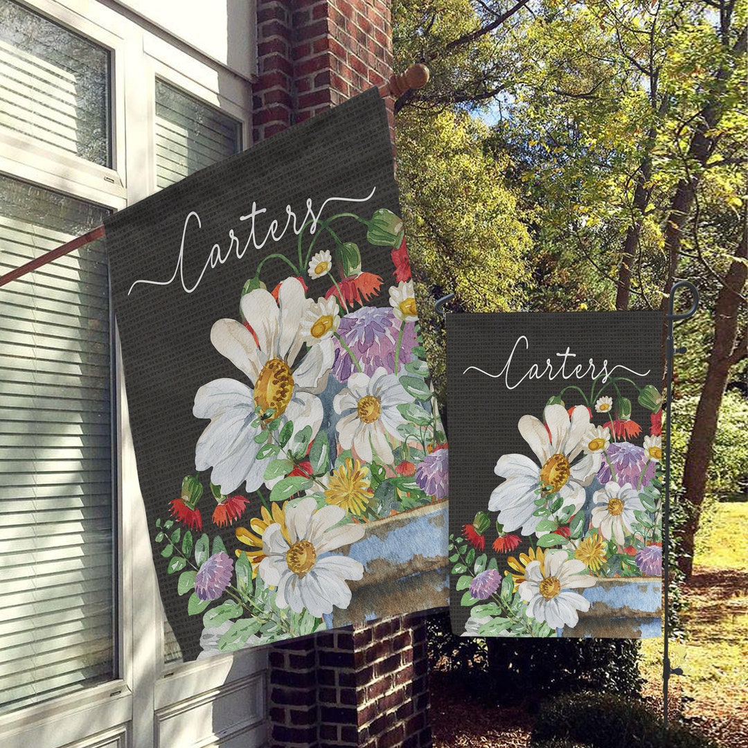 Personalized Garden Flag, Custom Garden House Flag, Monogram Flag ...