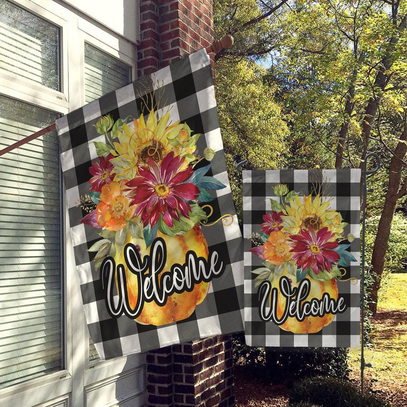 Fall Flag Welcome Garden Flags Welcome House Flag Farmhouse - Etsy