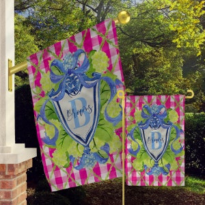 Personalized Flag, Monogram Garden Flags, Custom House Flag, Modern ...