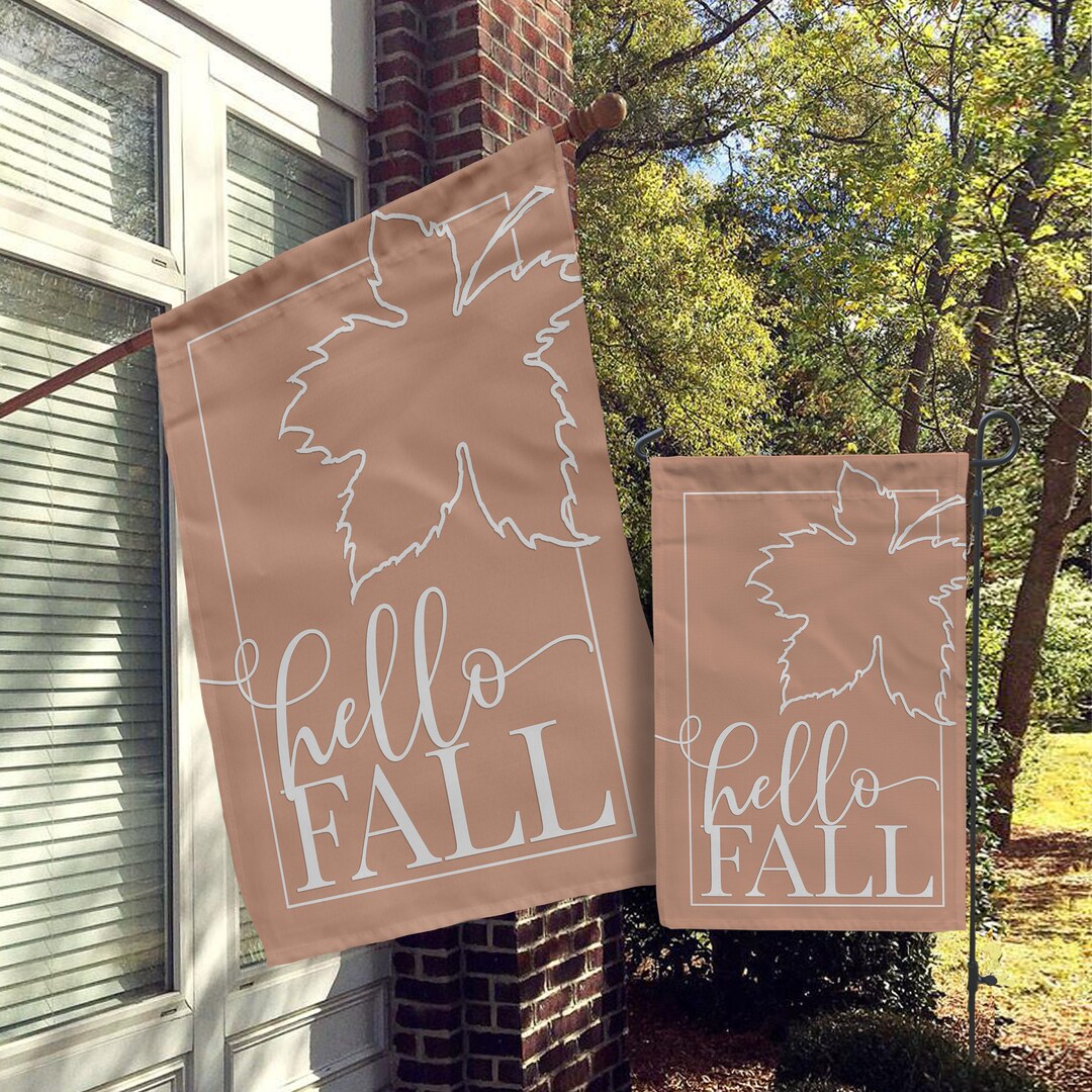 Hello Fall Flag, Welcome Pumpkin Garden Flags, Fall House Flag, Preppy ...