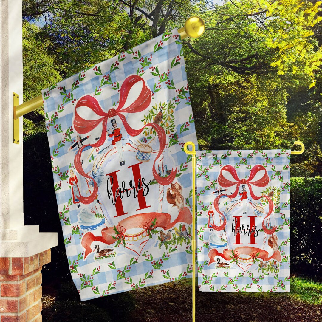 Custom Personalized Christmas Flag, Happy Holidays, Merry Christmas ...