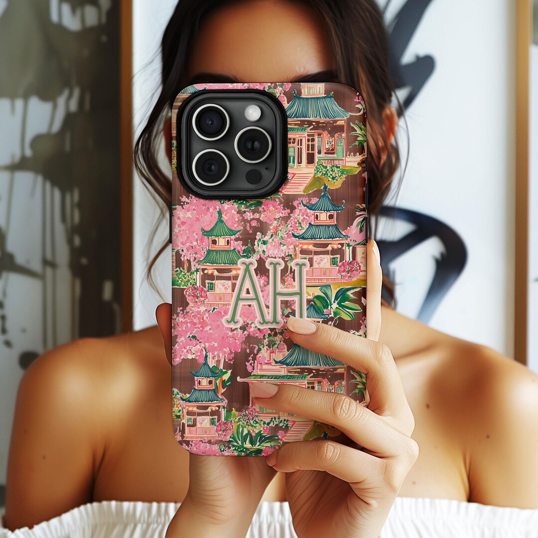Personalized Chinoiserie Custom Initial Phone Case, iPhone 16, 15, 14 ...