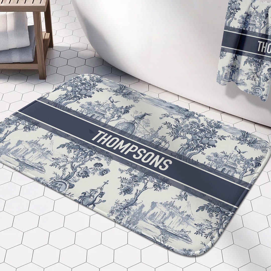 Monogrammed Bath Mat, Personalized Rug, Bath Mat, Personalized Bathroom ...