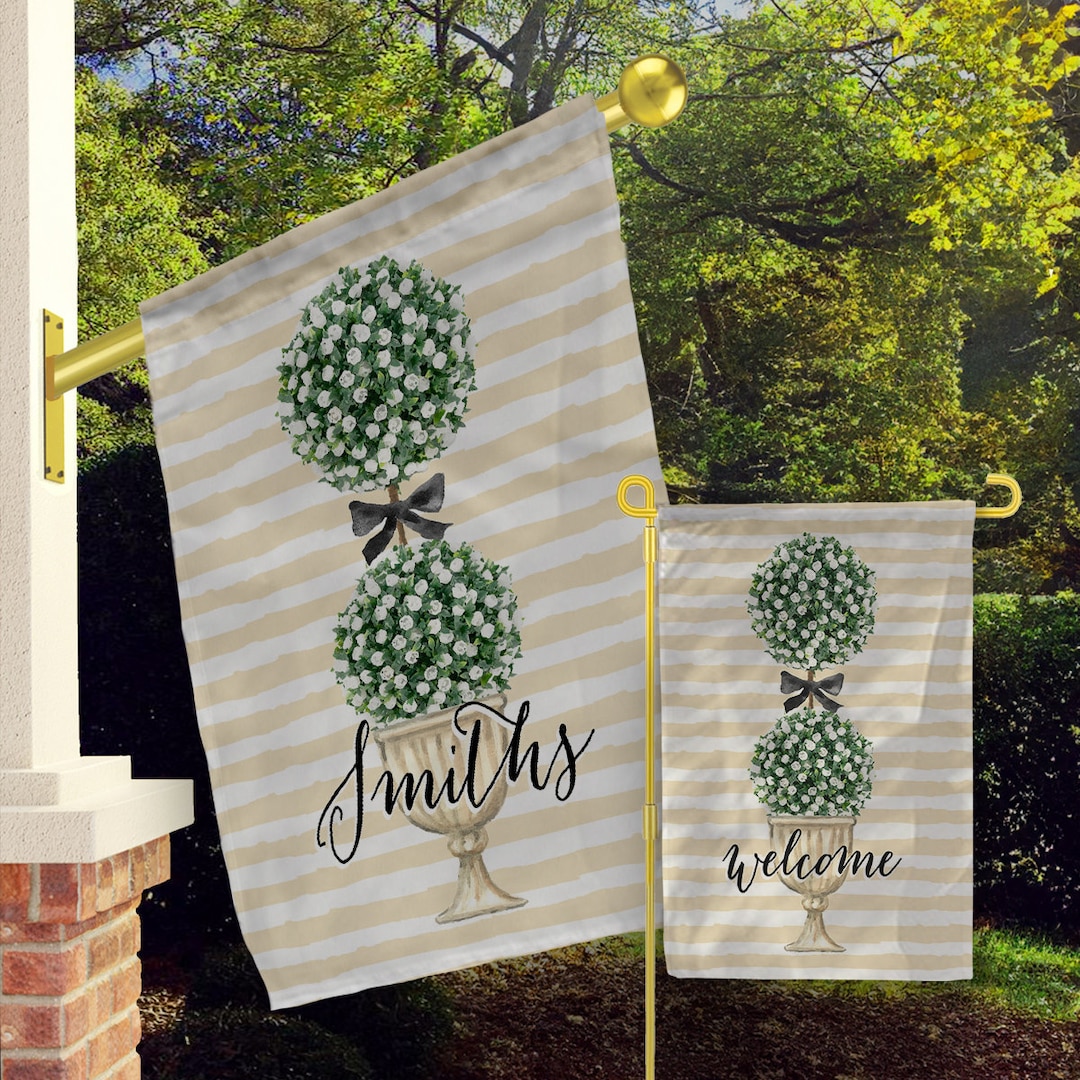 Personalized Garden Flag, Custom Garden House Flag, Modern Minimalist ...