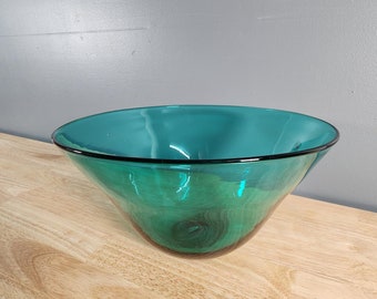 Blenko Art Glass Large Glimmer Bowl Cobalt Blue Hobnail Intact Label - Etsy