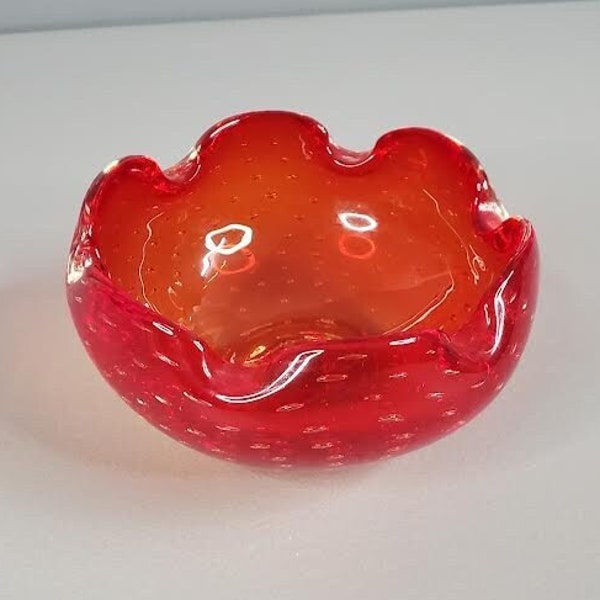 Red Glass Ashtray - Etsy