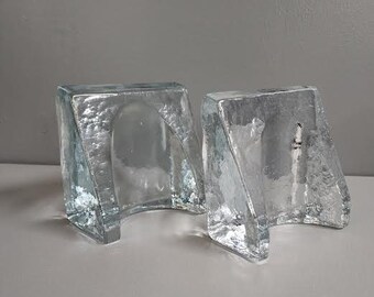 Blenko Bookends - Etsy