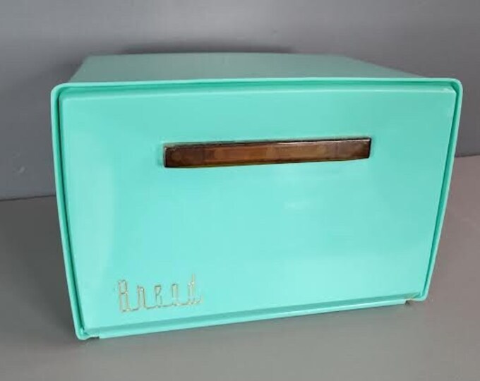 Retro Turquoise Bread Box - Etsy