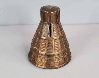 Cast Iron Rocket Ship Moon Collectible Coin Money Savings Bank Space ...