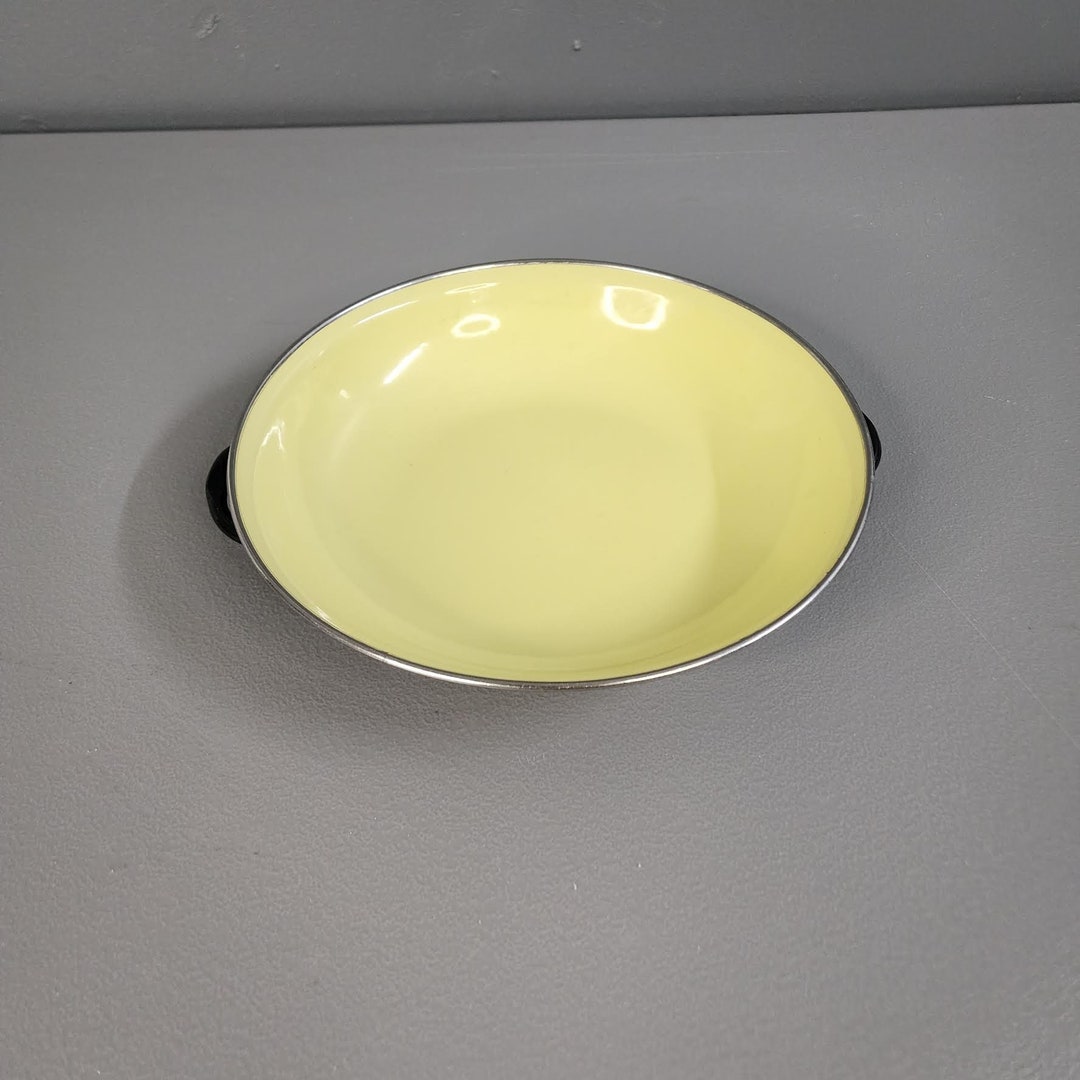 Vintage Yellow Enamel Cookware Pan - Etsy