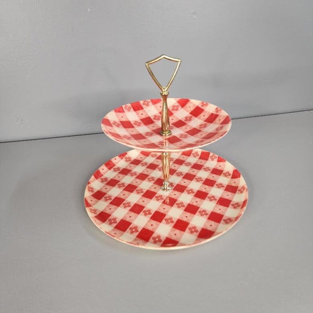 Retro Handled 2 Tier Fiberglass Plate Set - Etsy