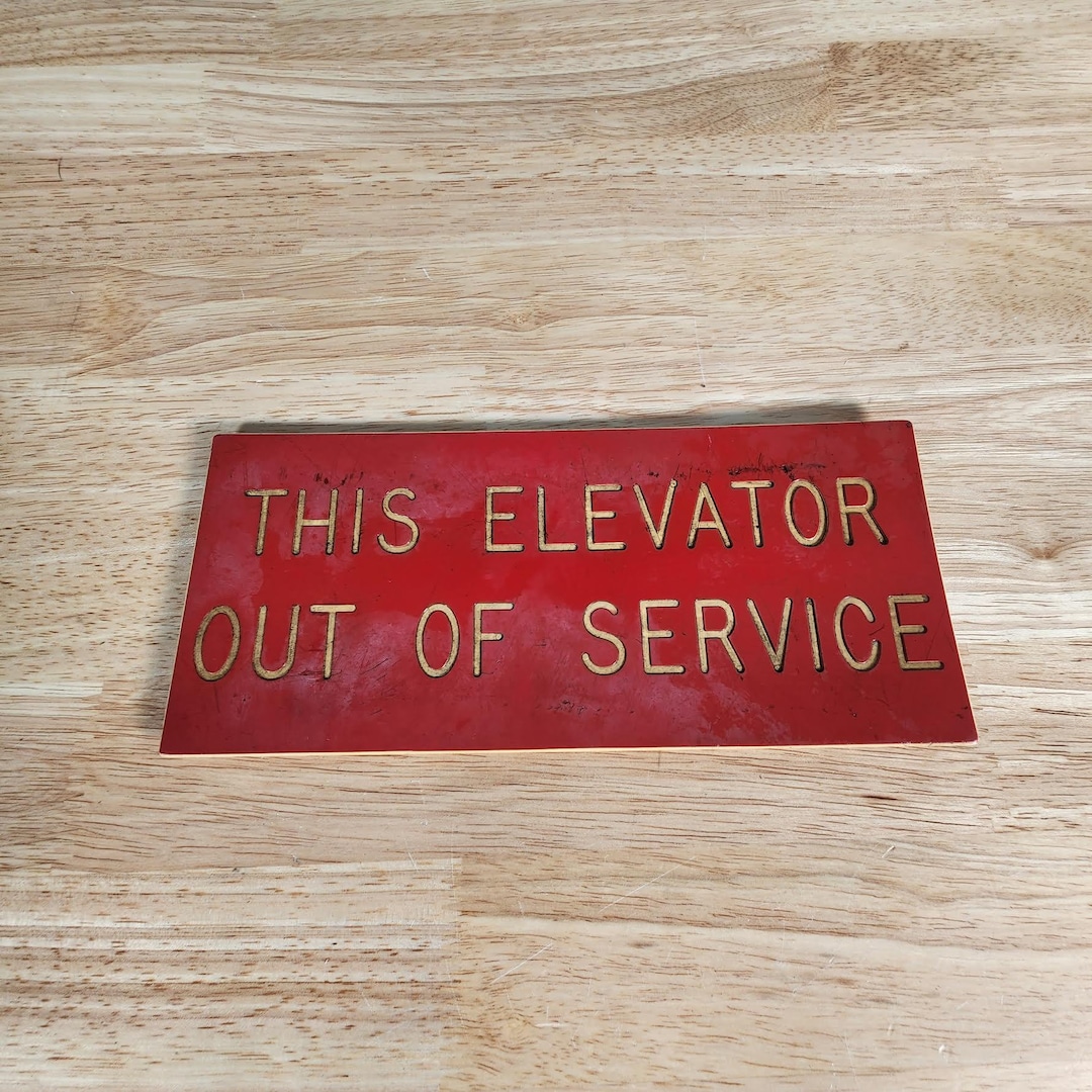 Vintage This Elevator Out of Service Plastic Magnetic Sign - Etsy