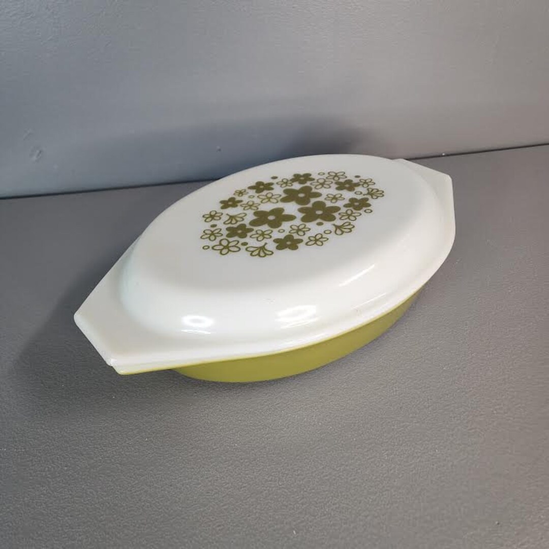 Pyrex Verde Green Olive Divided Dish Bowl 1 Qt - Etsy
