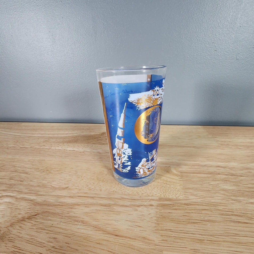 Vintage Apollo 11 Souvenir Glass - Etsy