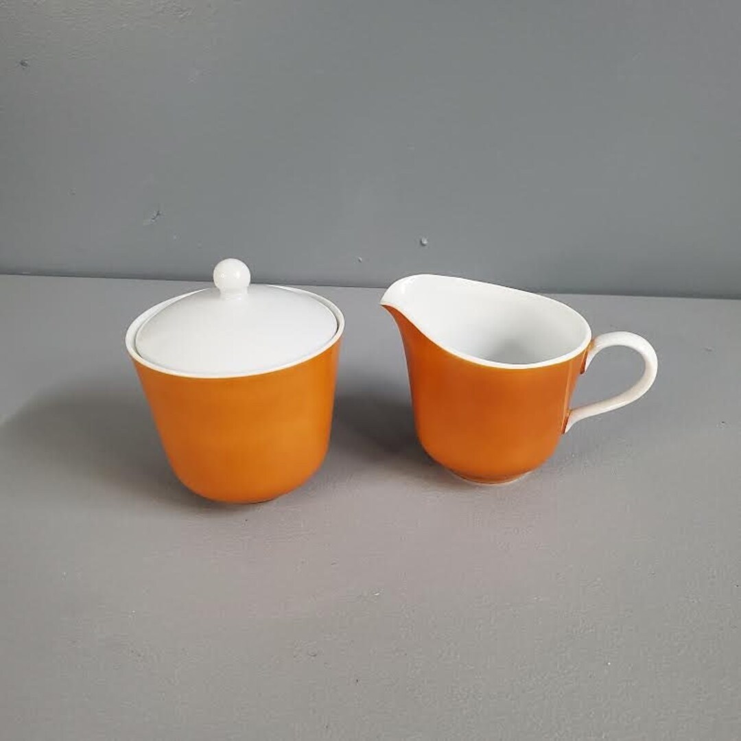 Thomas & Co Fraser China "orange Sheba" Cream and Sugar Set - Etsy