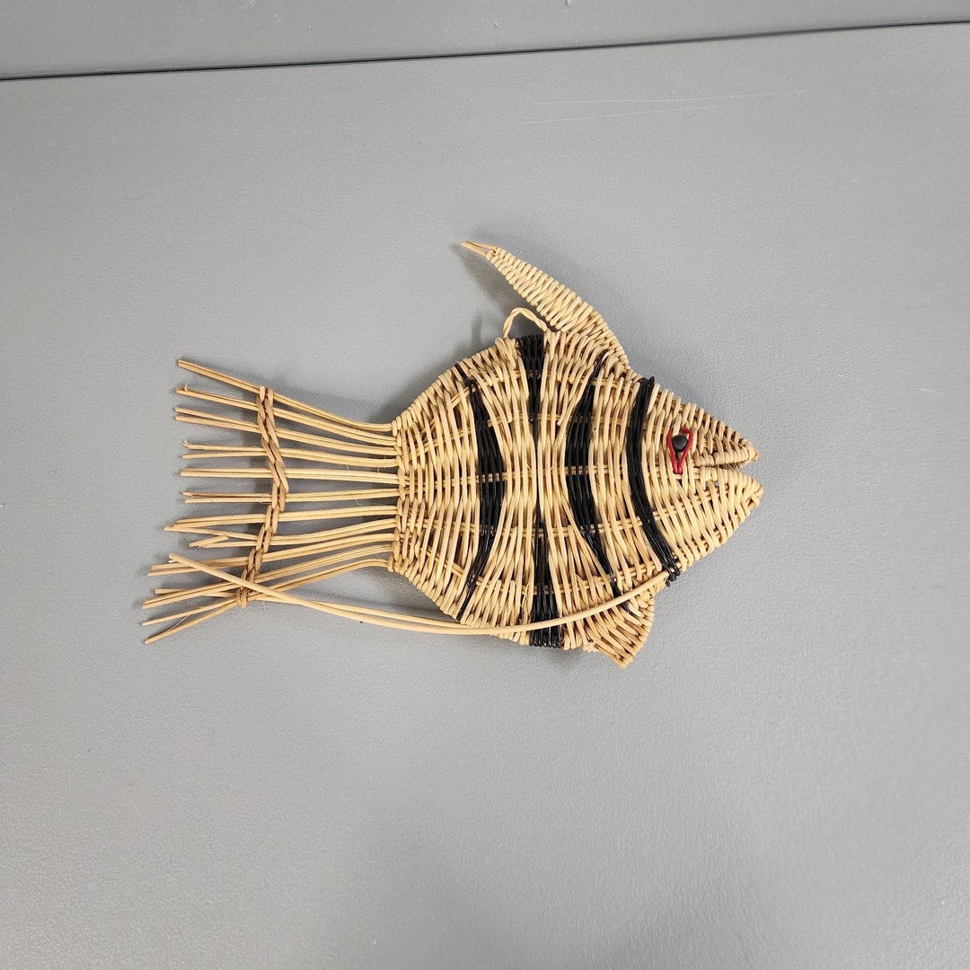 Wall Hang Wicker Rattan Fish - Etsy