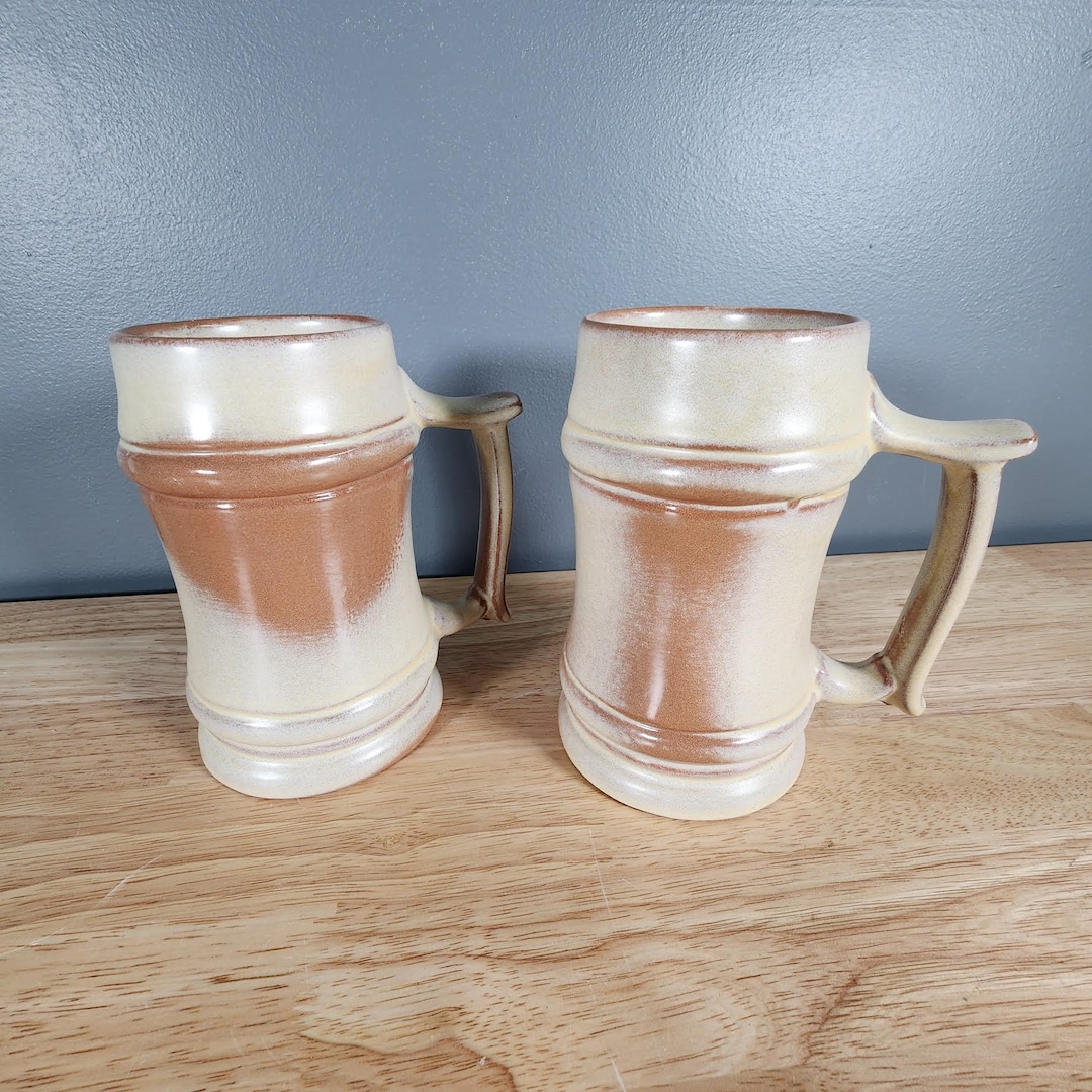 Frankoma Pottery M2 Beer Stein Mugs Set of 2 - Etsy