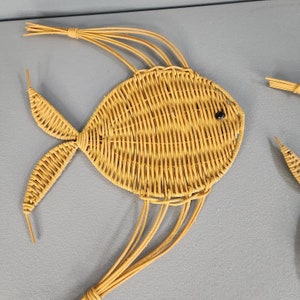 Set of 3 Wicker Rattan Fish - Etsy