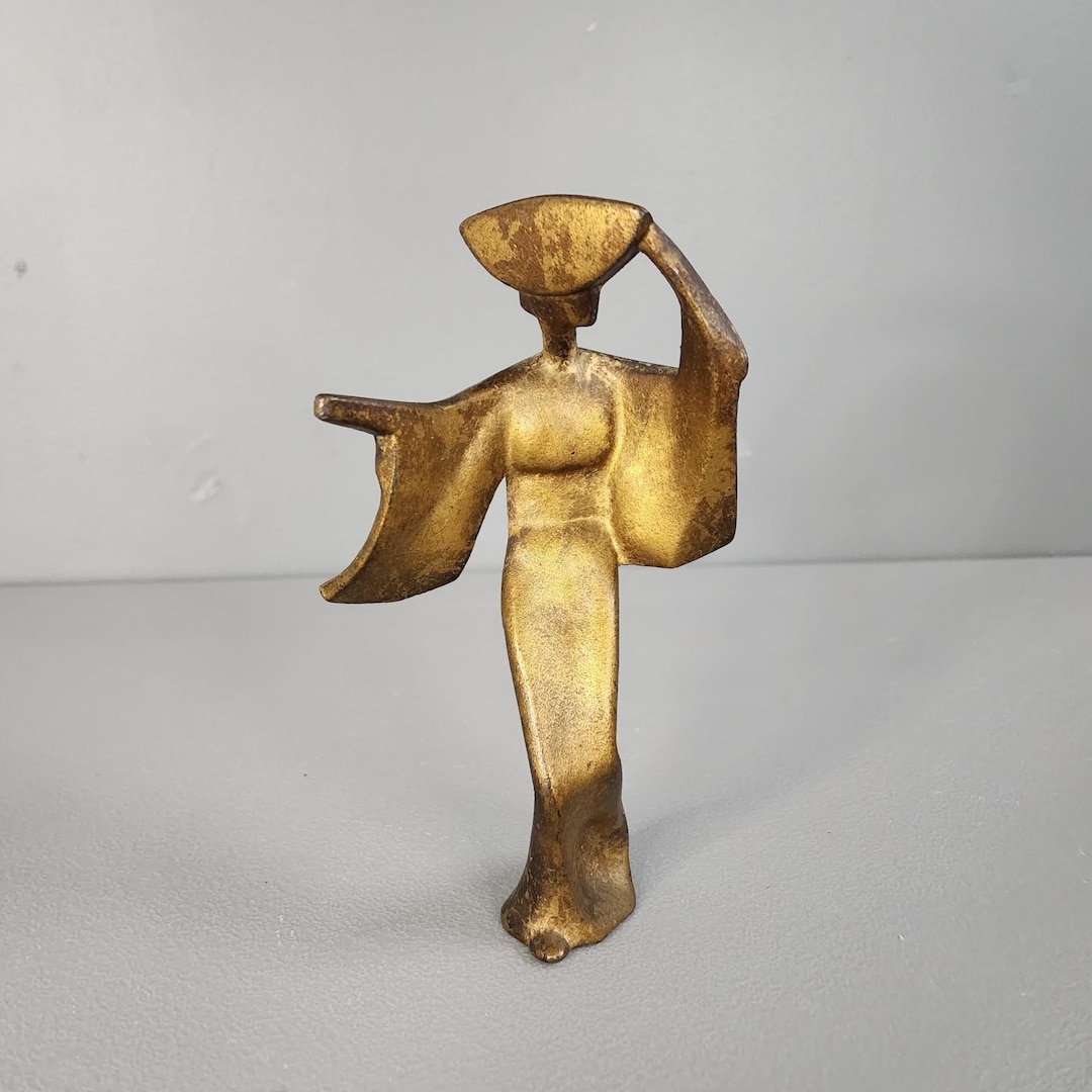 Modernist Metal Geisha Sculpture - Etsy