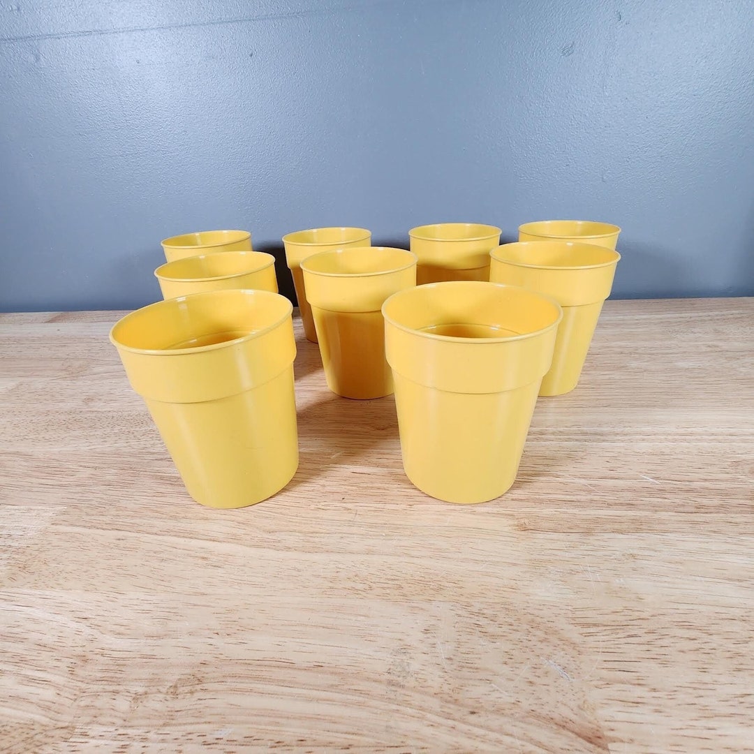 Vintage Stackable Plastic Cups Set of 9 - Etsy