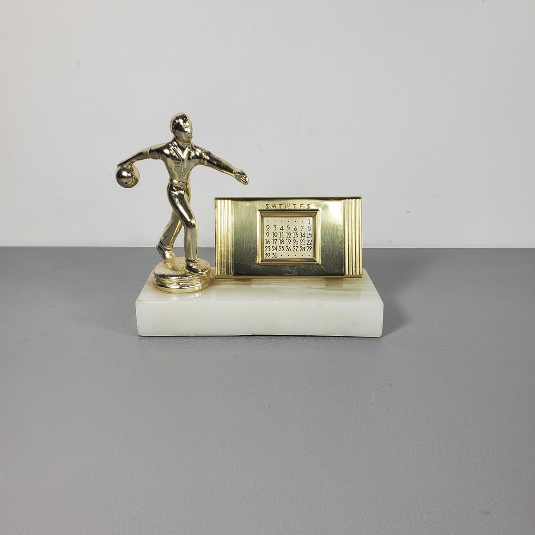 Vintage Bowling Trophy Desk Calendar - Etsy