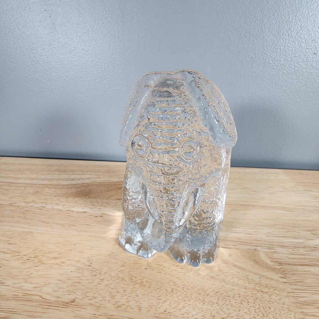 Blenko Glass Elephant Bookend - Etsy