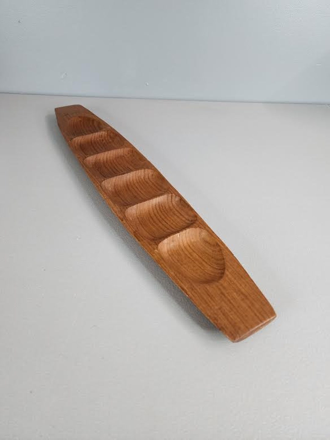 24" Long Teak Condiment Tray - Etsy