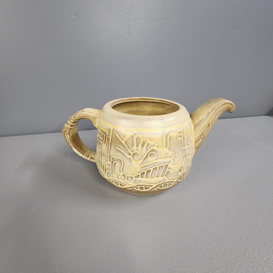 Frankoma Pottery Mayan Aztec Teapot - Etsy