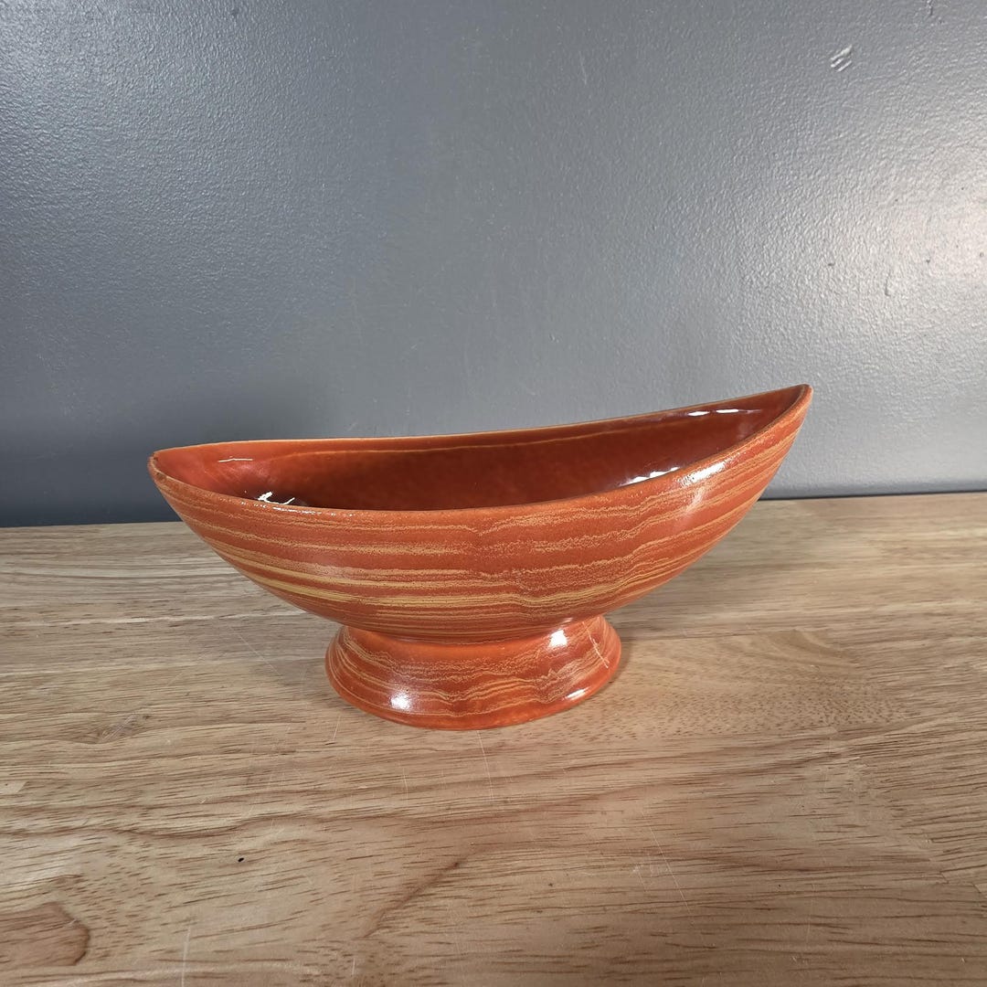 Mccoy Orange Harmony Line Planter Vase - Etsy