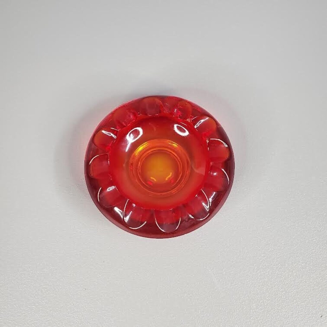 Vintage Red Glass Ashtray - Etsy