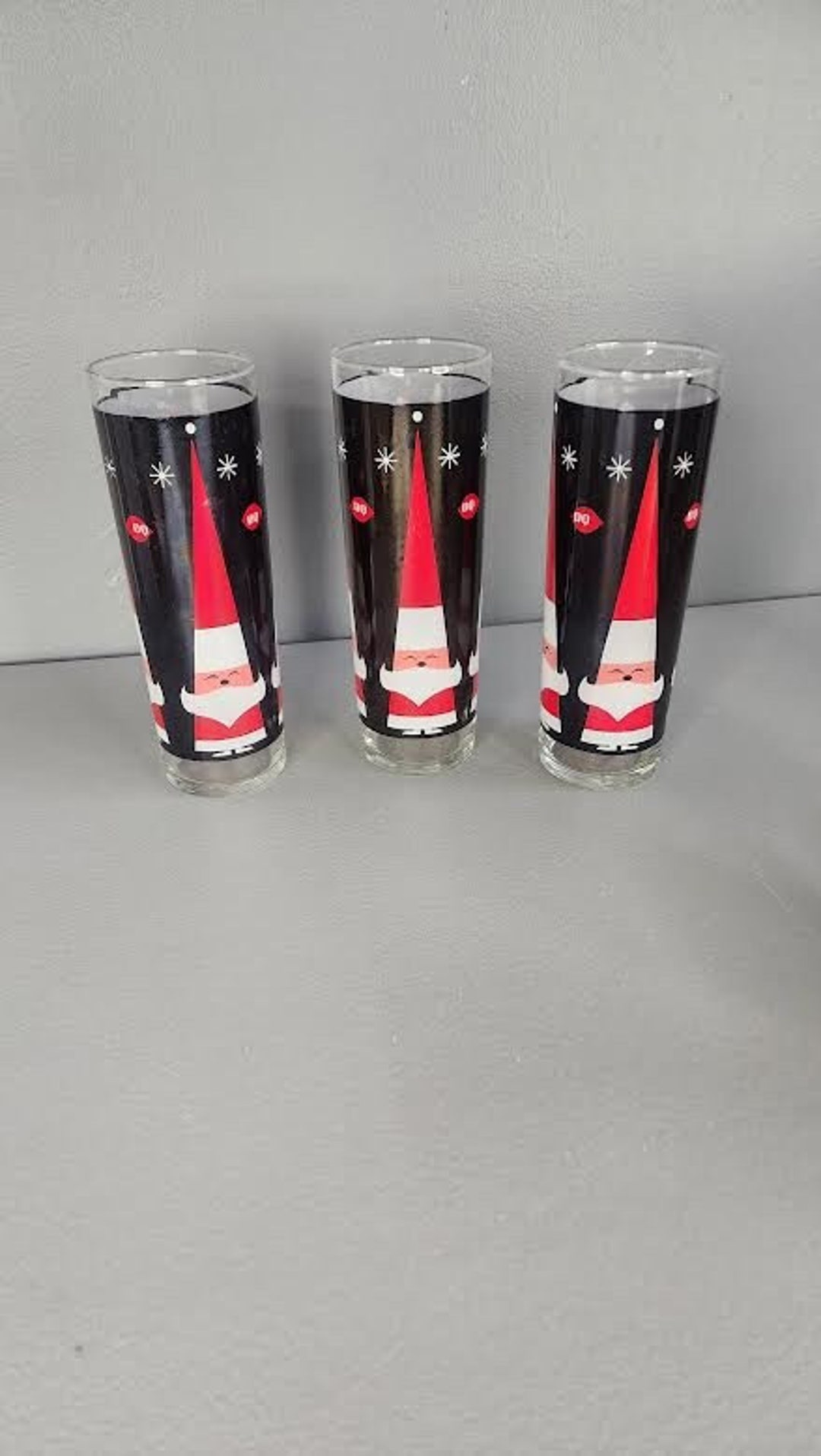 Set of 3 Retro Santa Clause Design Highball Tumblers - Etsy