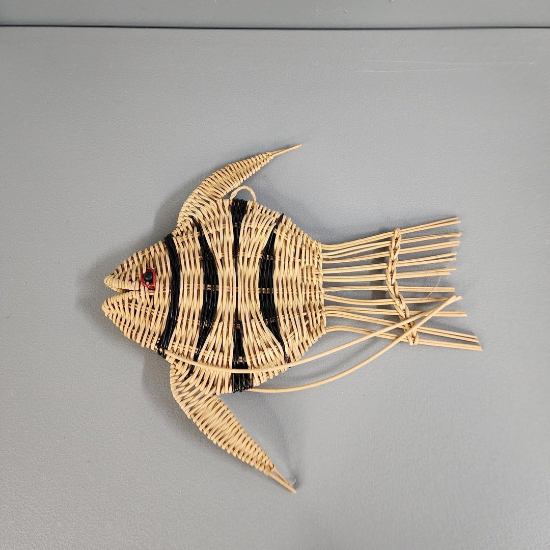 Wall Hang Wicker Rattan Fish - Etsy