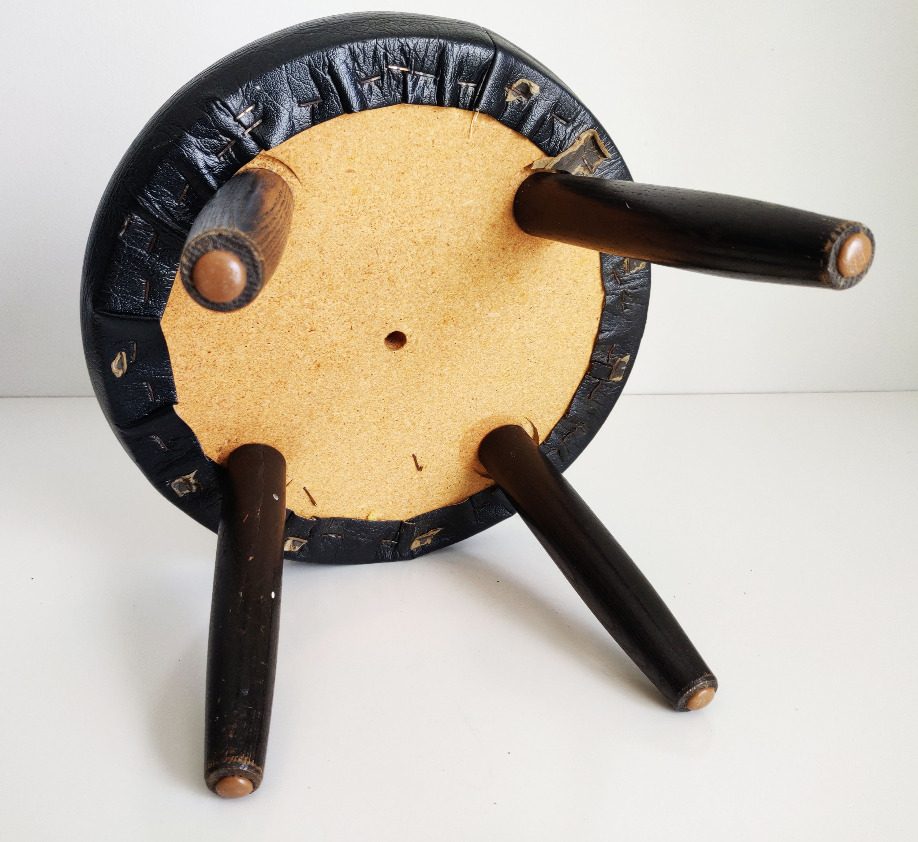 1970s Mickey Mouse Club Stool With Wooden Legs and Padded Seat - Etsy