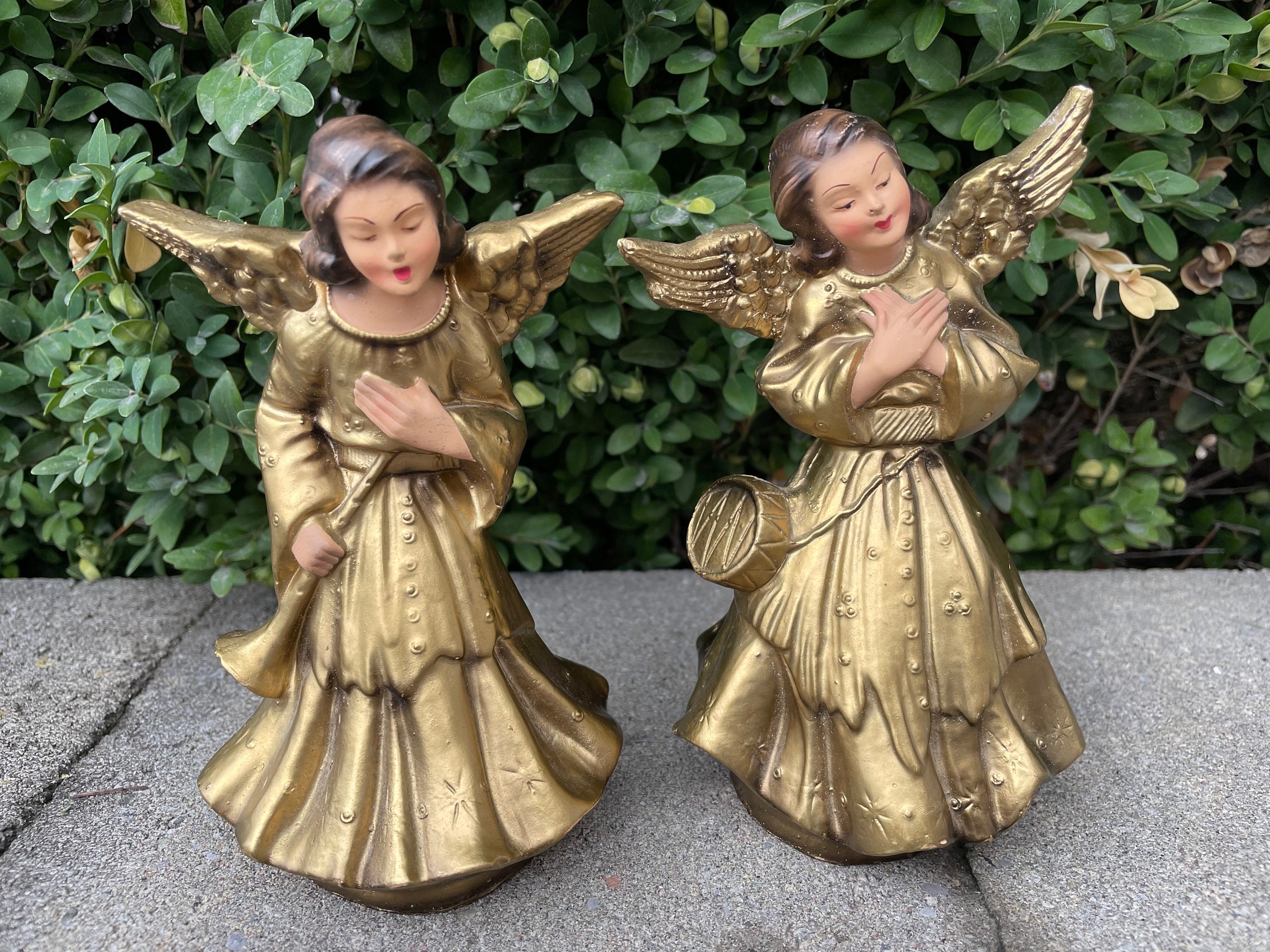 Angels Gold Angels Duo Drum Horn Fontanini Italy Statuary Hand Painted ...