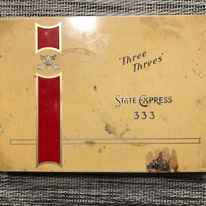 Cigarette Tin State Express 333 Three Threes Made in England Hinged Lid ...