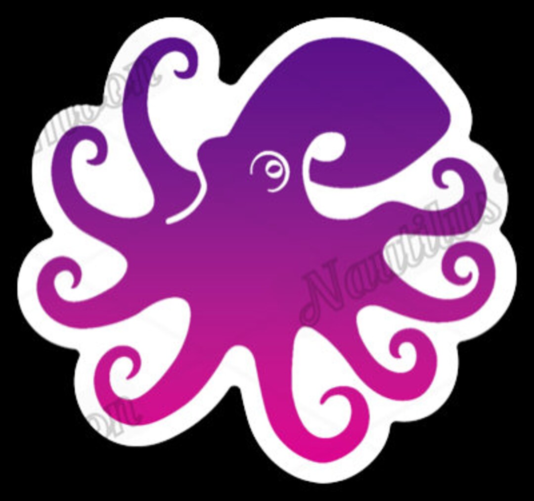 Octopus Cephalopod Purple Pink Sticker Die-cut 2” Tall - Free Shipping ...