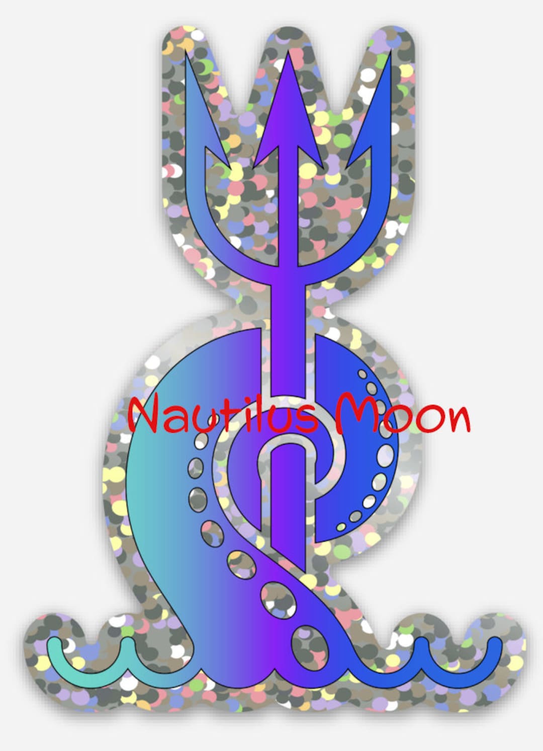 Octopus Tentacle / Neptune Sticker Sparkle Glitter Die-cut 2.2 - Etsy