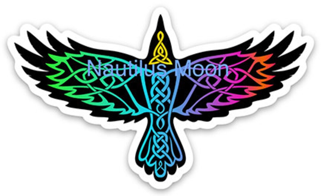 Celtic Raven Sticker Die-cut 1.7 X 3" Free Shipping - Etsy
