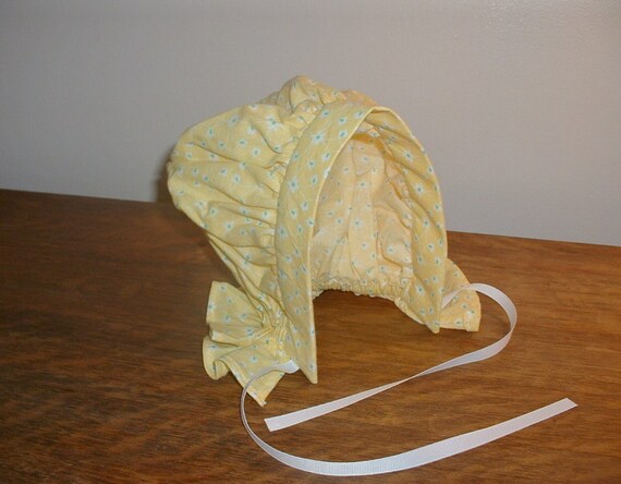 Toddler bonnet spring bonnet yellow bonnet pioneer trek | Etsy