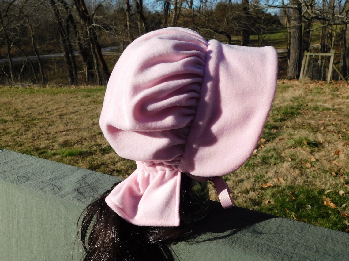 Pink winter bonnet Amish winter bonnet polar fleece hat | Etsy