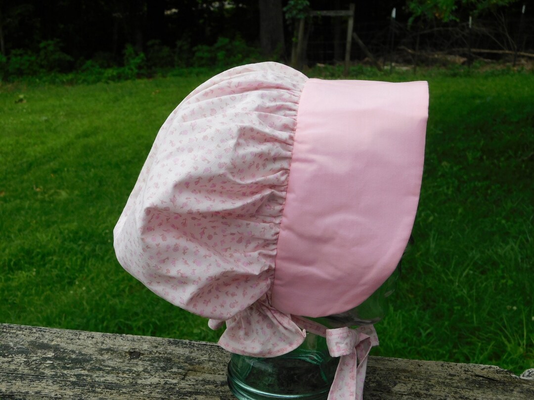 Pink Two-tone Bonnet, Amish Bonnet, Prairie, Head Covering, Pink Bonnet ...