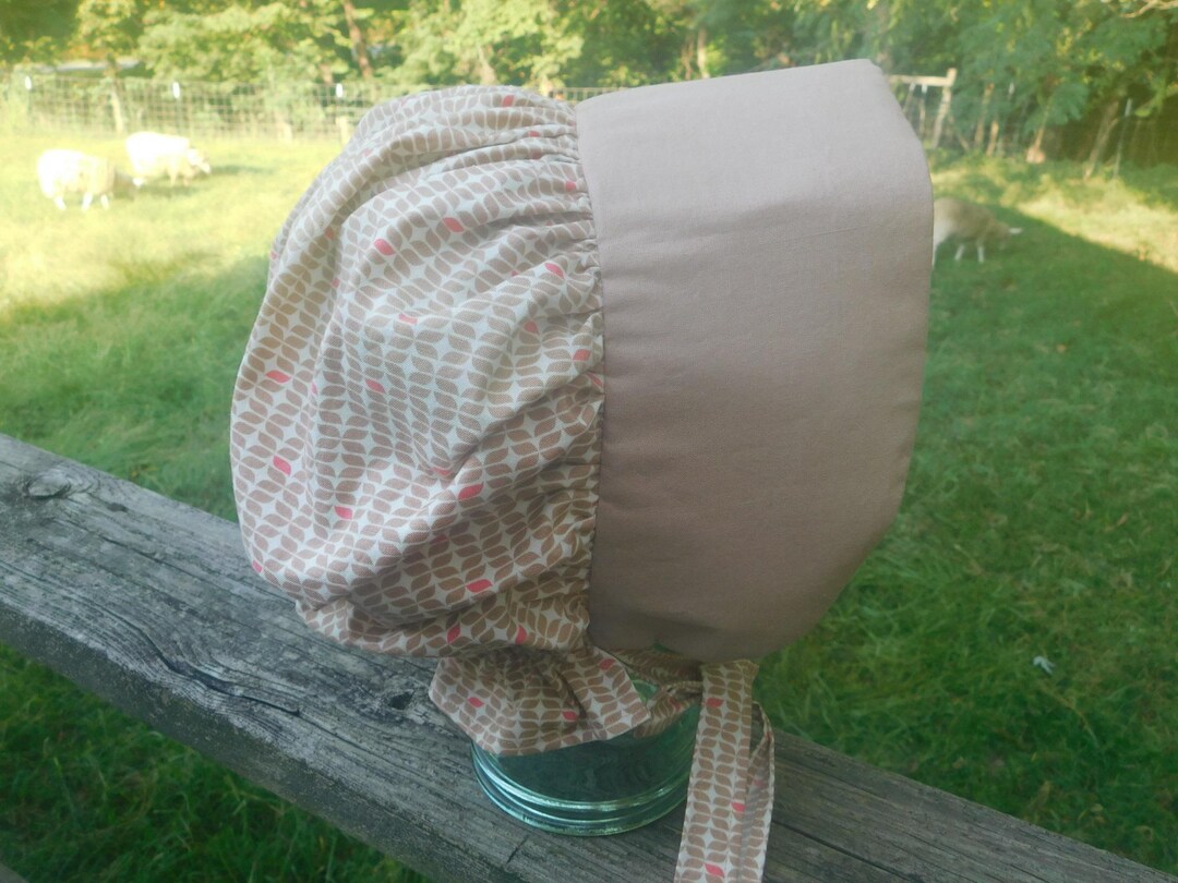 Tan Two-tone Bonnet, Amish Bonnet, Prairie, Head Covering, Tan Bonnet ...