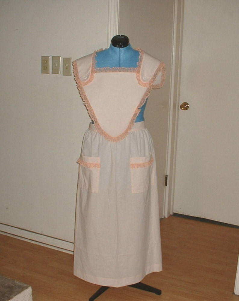 Peach Victorian Style Full Apron, Downton Abbey Apron, Woman's Apron ...