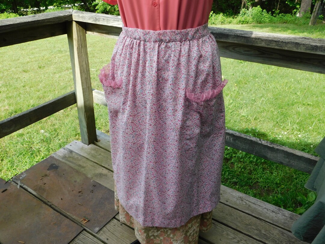 Pretty Pink Flower Apron, Pink Apron, Half Apron, Pioneer Trek, LDS ...